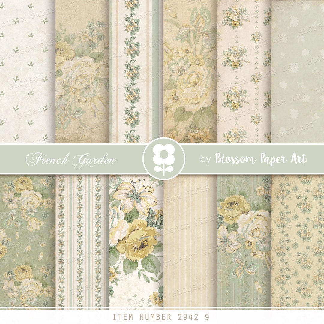 Yellow Rose Vintage Digital Paper: Victorian Scrapbook (digital ...