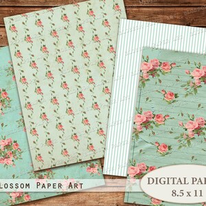Scrapbook Paper, Floral Digital Paper, Scrap Collage Sheet, Junk ...