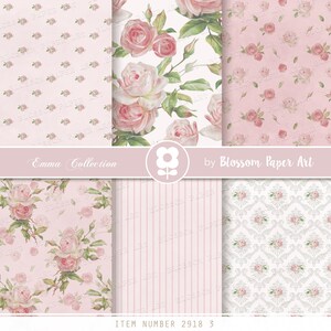 Digital Paper, Shabby Chic Digital Paper Pack, Roses Scrapbook Collage ...