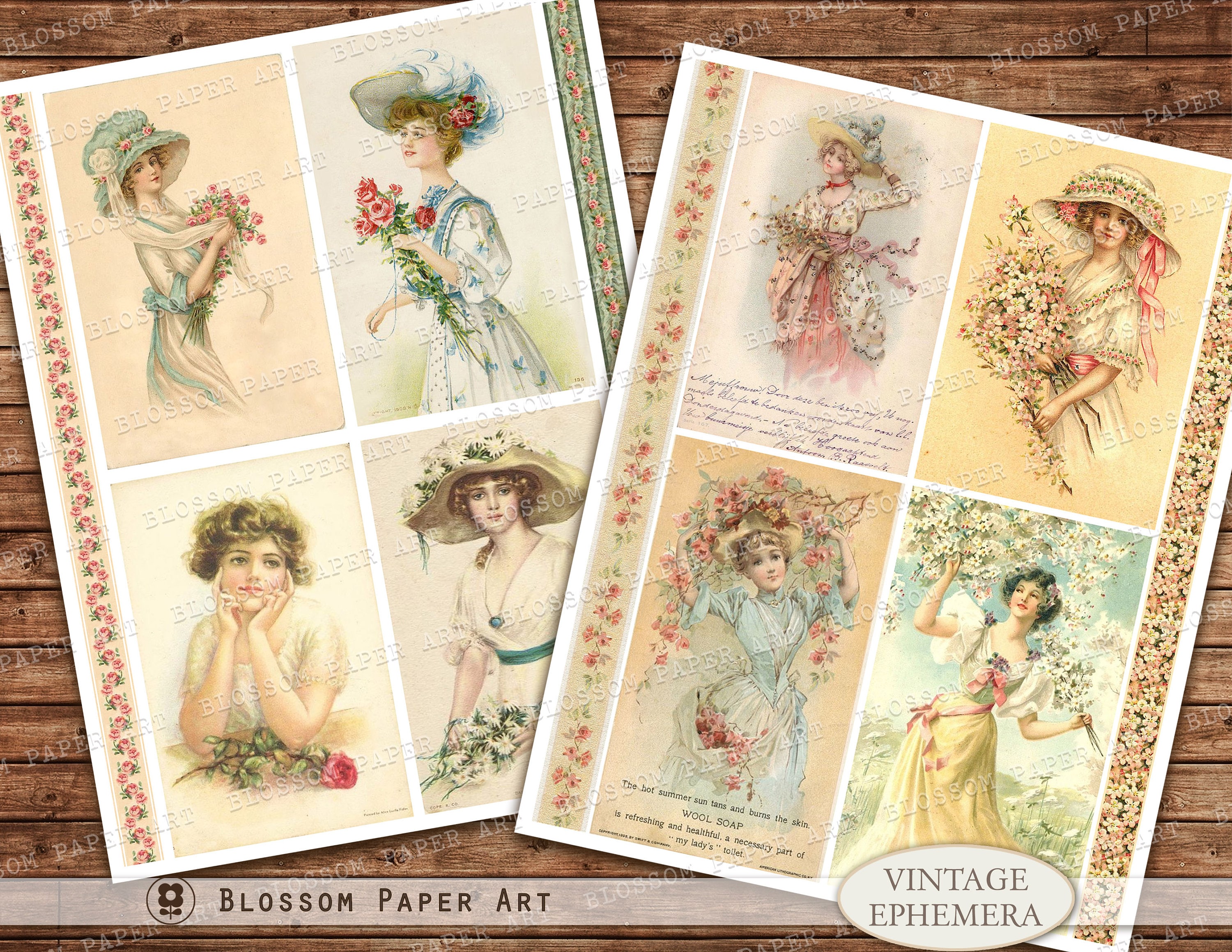Victorian Ladies Ephemera: Printable Vintage Women Collage (digital ...