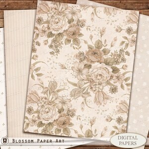 Brown Victorian Digital Paper for Junk Journals, Vintage Digital Paper ...