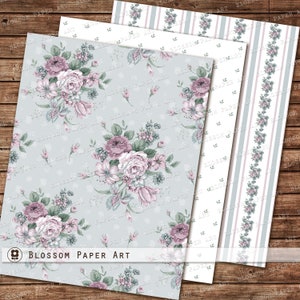Vintage Wallpaper Printable Sheets, Victorian Rose Collage, Junk ...