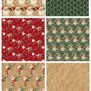 Christmas Digital Paper Vintage Christmas Digital Paper Pack, Christmas ...