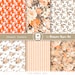 Floral Digital Paper, Orange Scrapbook Papers Autumn Papers, Roses ...