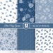Blue Navy Digital Paper Blue Floral Digital Paper Pack Roses | Etsy UK