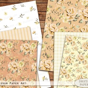 Digital Paper, Floral Scrapbook Paper Pack, Rose Digital Download ...