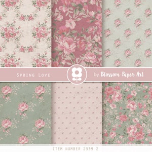 Floral Digital Paper, Vintage Digital Paper Pack for Journal, Rose ...