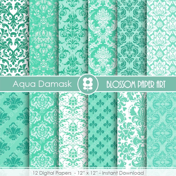 Damask Digital Paper - Etsy