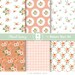 Orange Digital Paper, Floral Digital Paper Pack, Watercolor ...