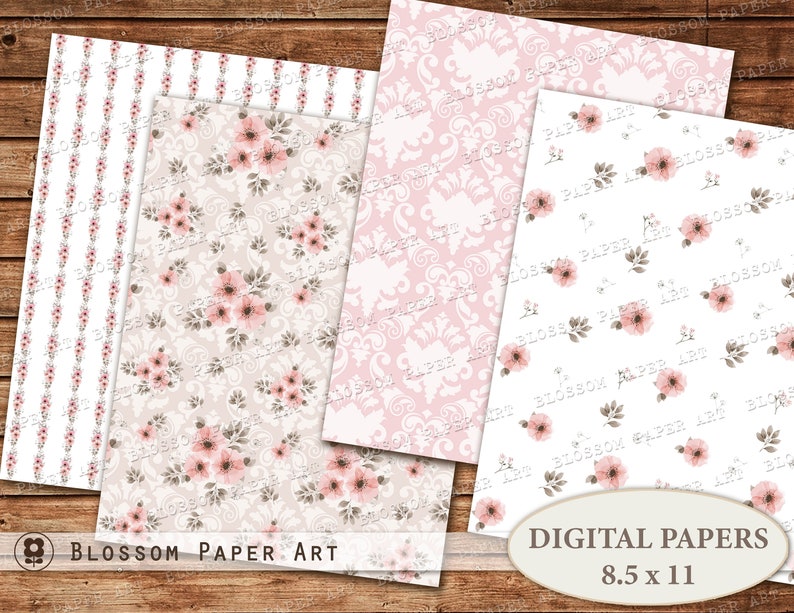 Scrapbook Paper Roses Floral Paper Rose Collage Sheet Junk - Etsy