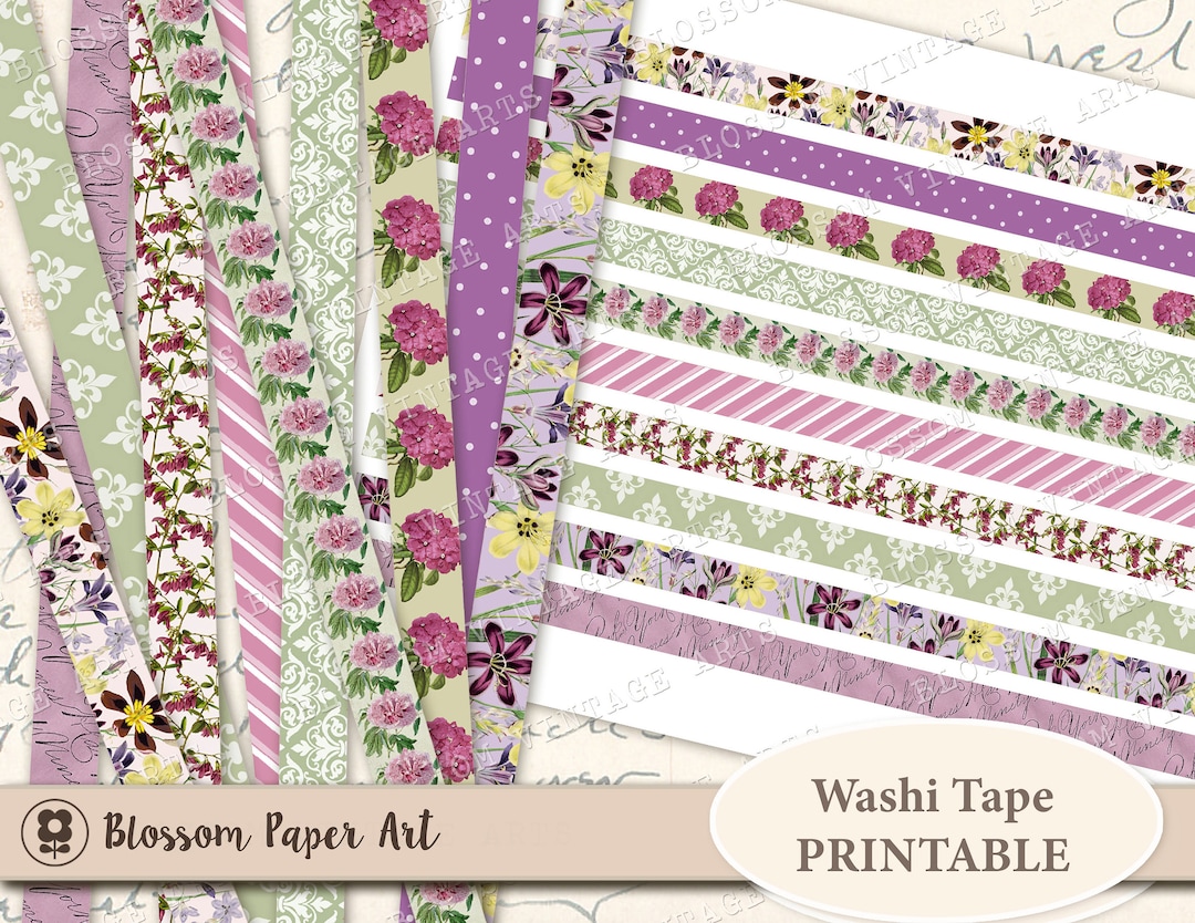 Digital Download WASHI TAPE Printable Collage Sheet Journaling Tags ...