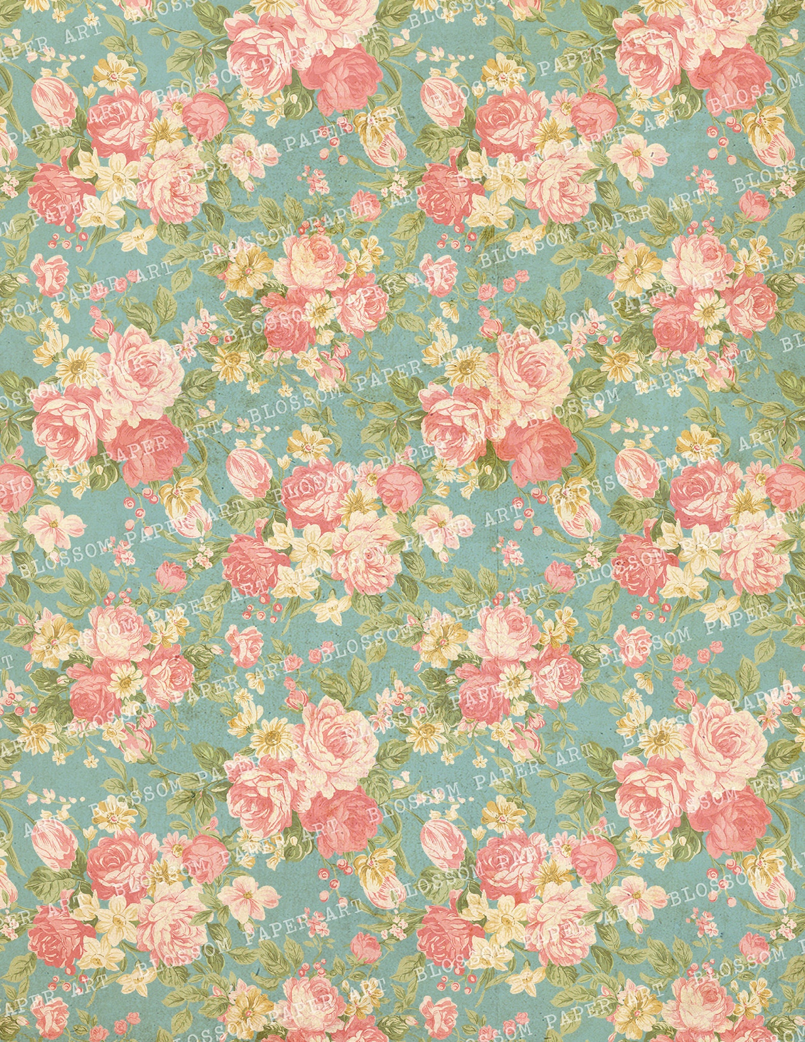 Floral Digital Paper Vintage Scrapbook Paper A4 85x11 - Etsy