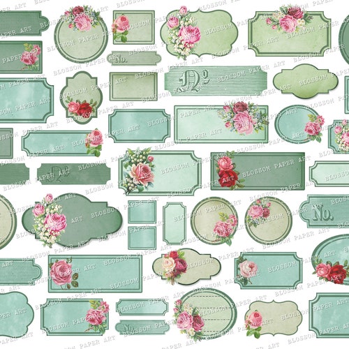 Vintage Pink Labels Printable Tags Junk Journal Vintage - Etsy