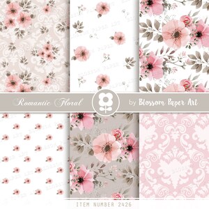 Floral Digital Paper, Scrapbooking Paper Pack, Wedding Papers, Baby ...