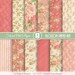Floral Digital Paper Coral Digital Paper Pack Vintage | Etsy