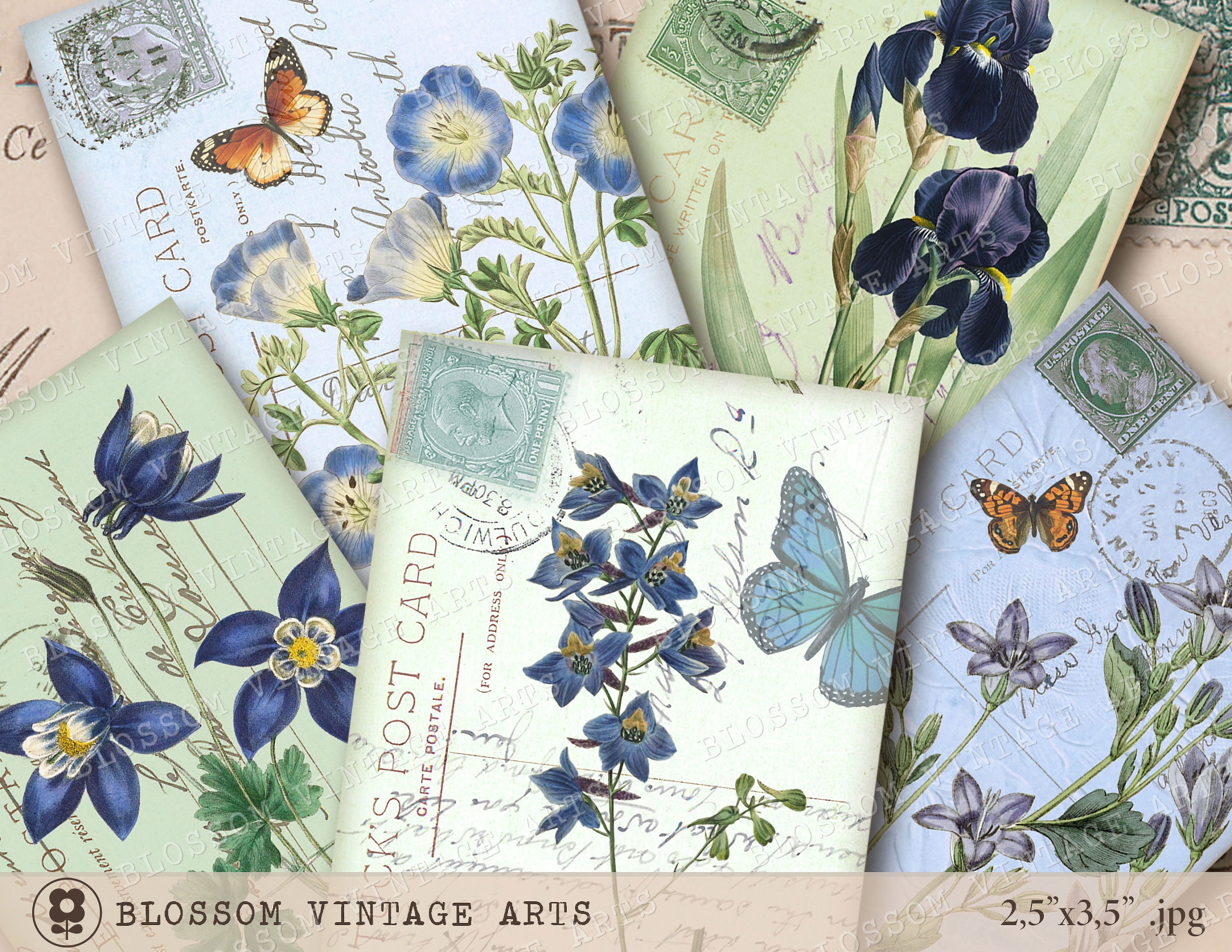 Junk Journal Cards Vintage Cards Printable Sheet Journaling | Etsy