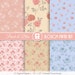 Peach and Blue Floral Digital Paper Rose Digital Paper Pack - Etsy