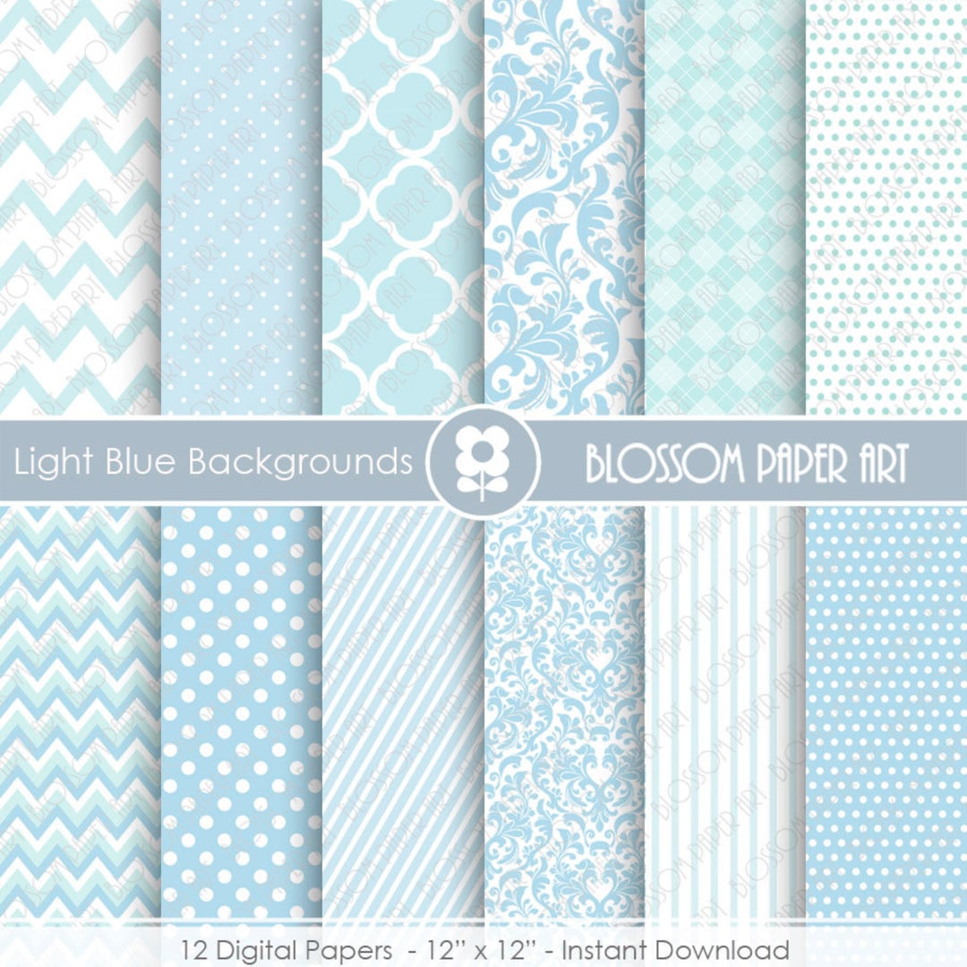 Light Blue Digital Backgrounds Digital Papers, Light Blue Textures ...