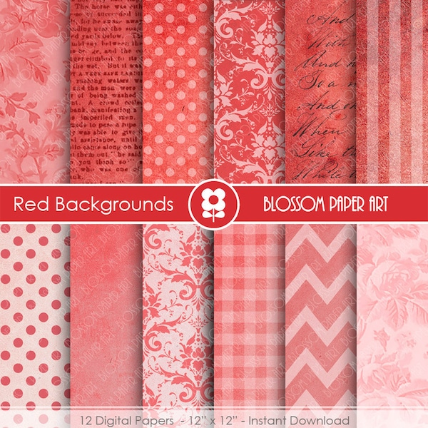 Red Damask Paper - Etsy