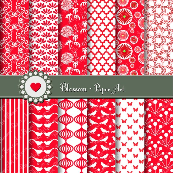 Scrapbooking Papercraft 1 Sheet Red Patterned Scrapbook Paper etna.com.pe