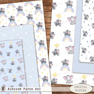 Baby Digital Paper, Cute Scrapbook Paper, Baby Boy Digital Paper for ...