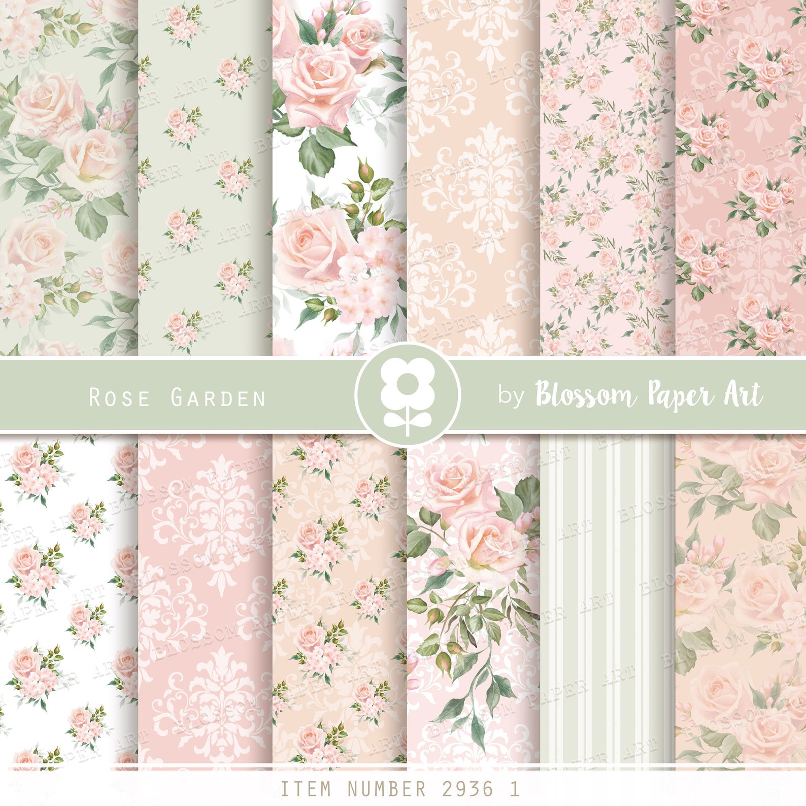 Shabby Digital Paper Pink Digital Paper Floral Collage - Etsy