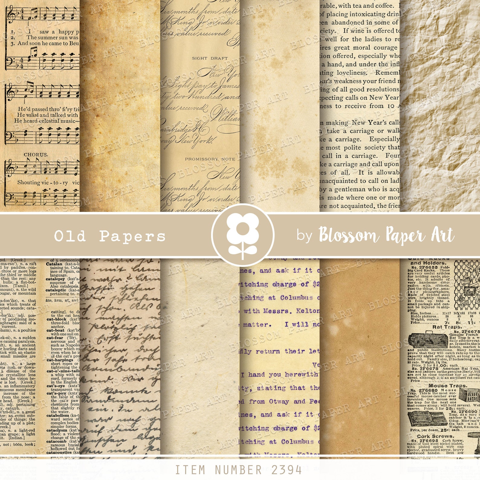 OLD PAPER PRINTABLE Digital Paper Collage Sheet Textures - Etsy