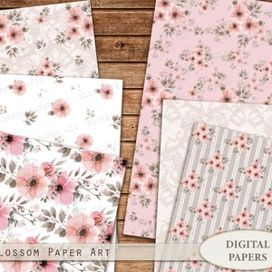 Floral Digital Paper, Scrapbooking Paper Pack, Wedding Papers, Baby ...