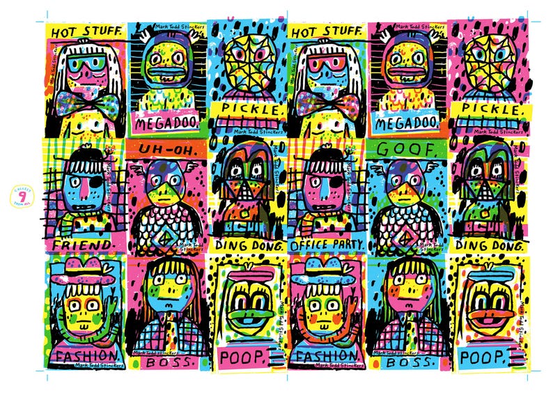 Hot Stuff: Screen Printed Uncut Sticker Production Sheet - Etsy