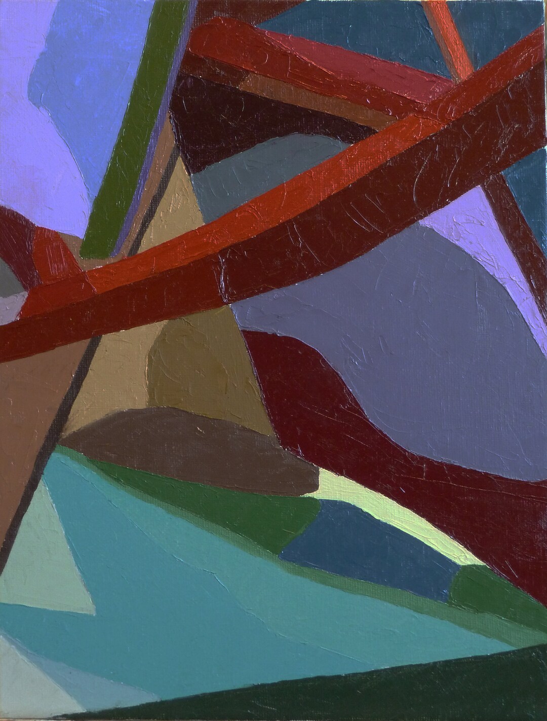 Abstract Art Studio: Red Chair, Original Oil Painting on Canvas, by ...