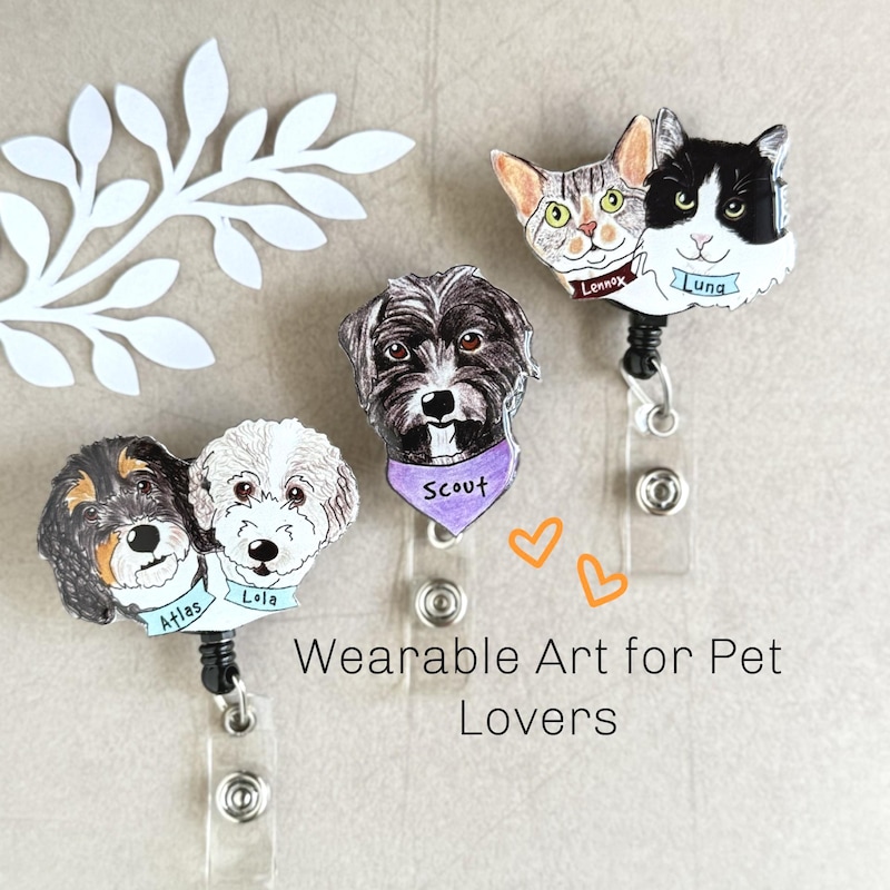 Hand Drawn Dog Badge - Etsy