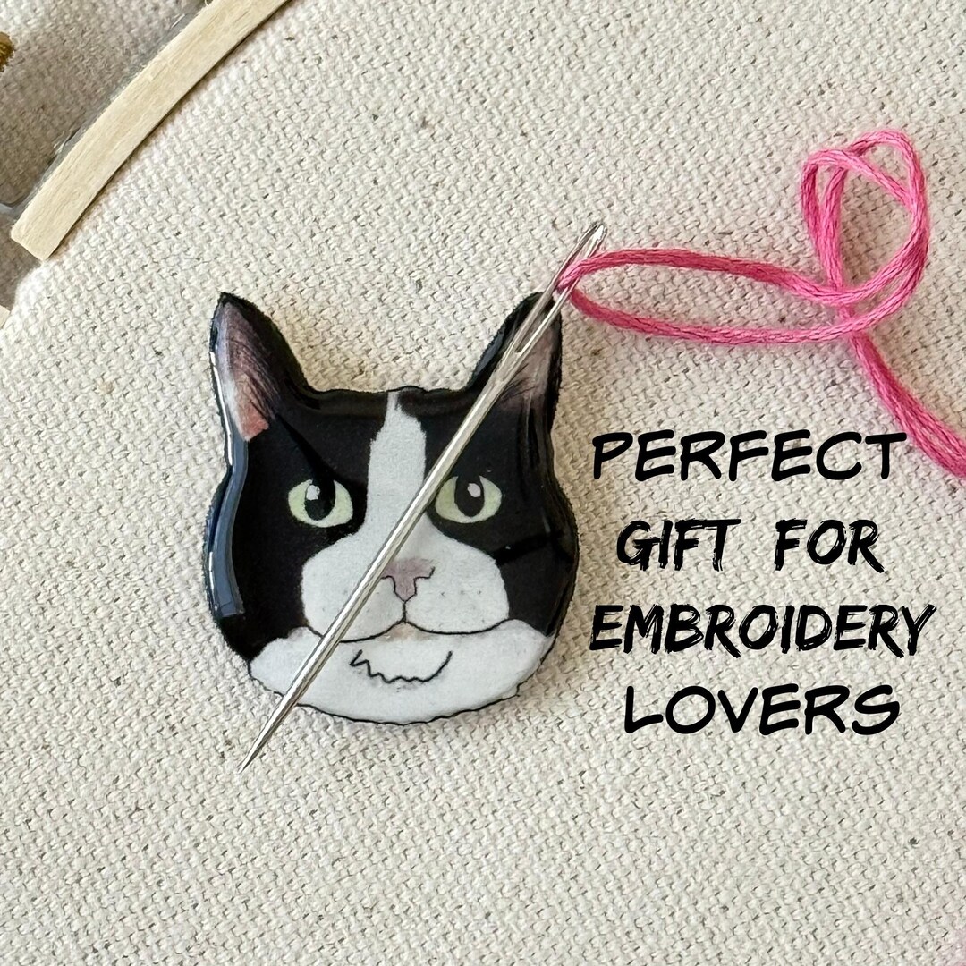 Personalized Tuxedo Cat Needle Minder: Embroidery Tool Organizer - Etsy