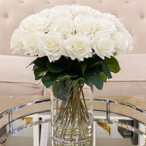 Red Roses Flower Arrangement-large Faux Rose Arrangement-real - Etsy