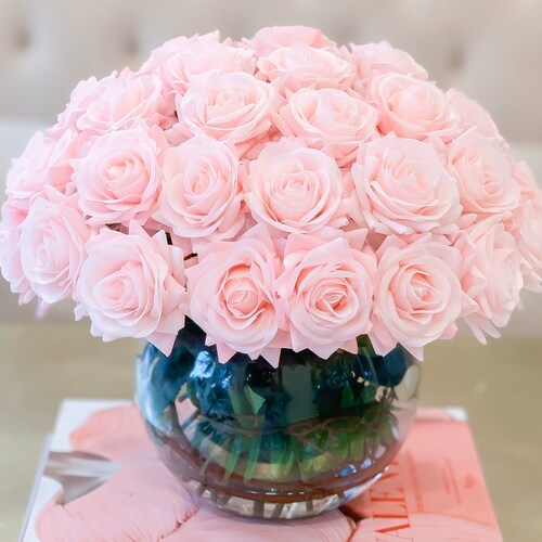 PINK Rose Arrangement. Half Flower Ball Pomander. Real Touch - Etsy