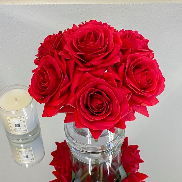 Red Silk Roses - Etsy