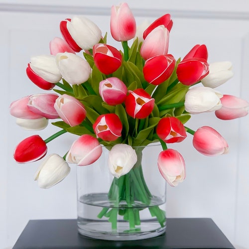 Tulips Real Touch Centerpiece-real Touch Flower - Etsy