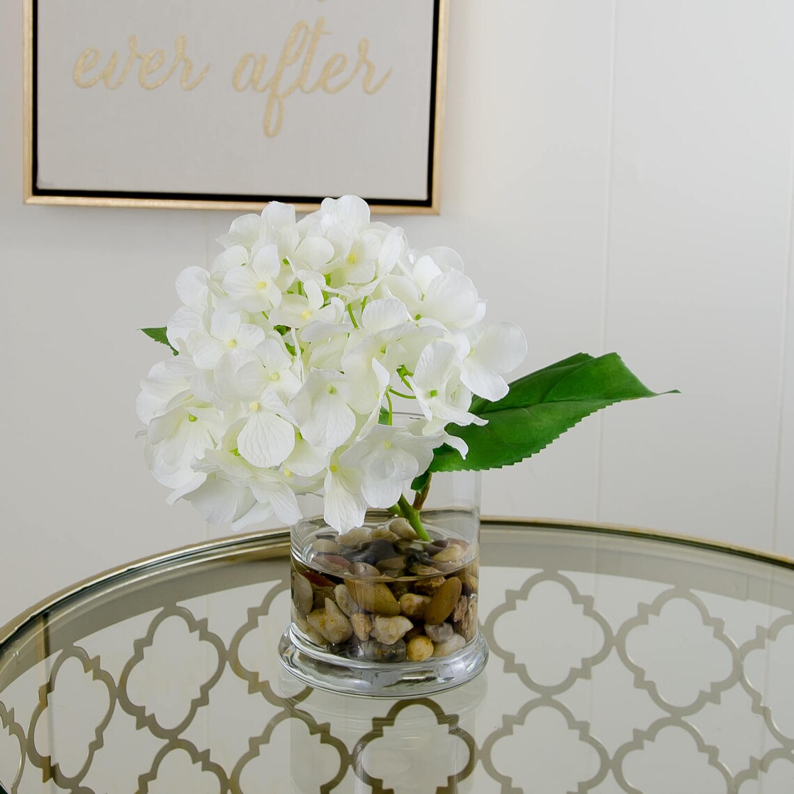 White Hydrangea Arrangement Silk Flowers Artificial Faux in - Etsy