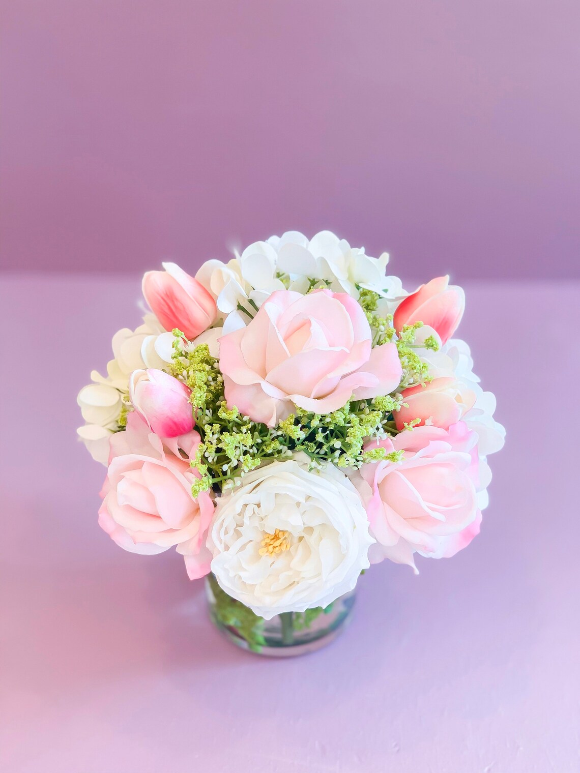 Pink Rose Centerpiece-dining Table Centerpiece-pink Real Touch - Etsy
