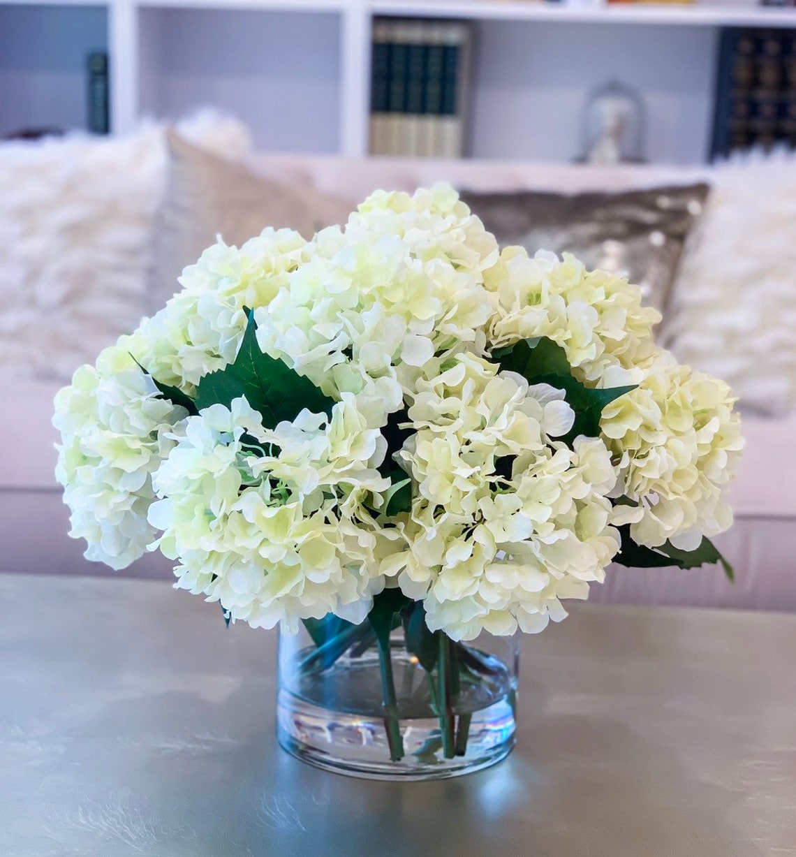 X Large Real Touch White Hydrangea Arrangement-hydrangea | Etsy