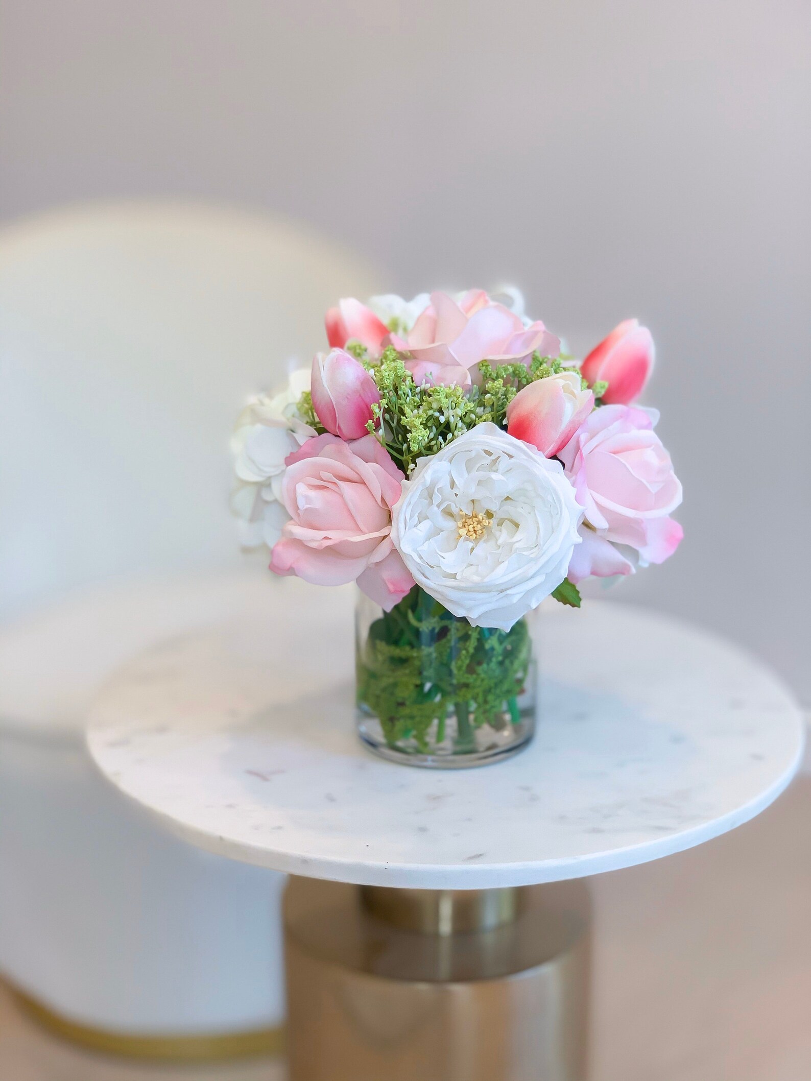 Pink Rose Centerpiece-dining Table Centerpiece-pink Real Touch | Etsy