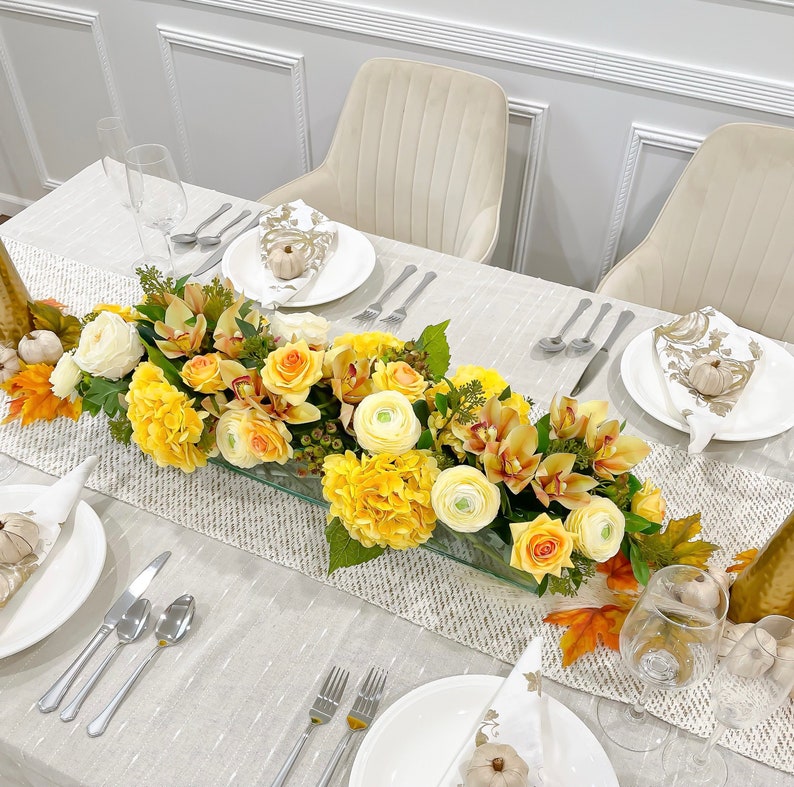 Real Touch Yellow Floral Centerpiece: French Country Table Decor - Etsy