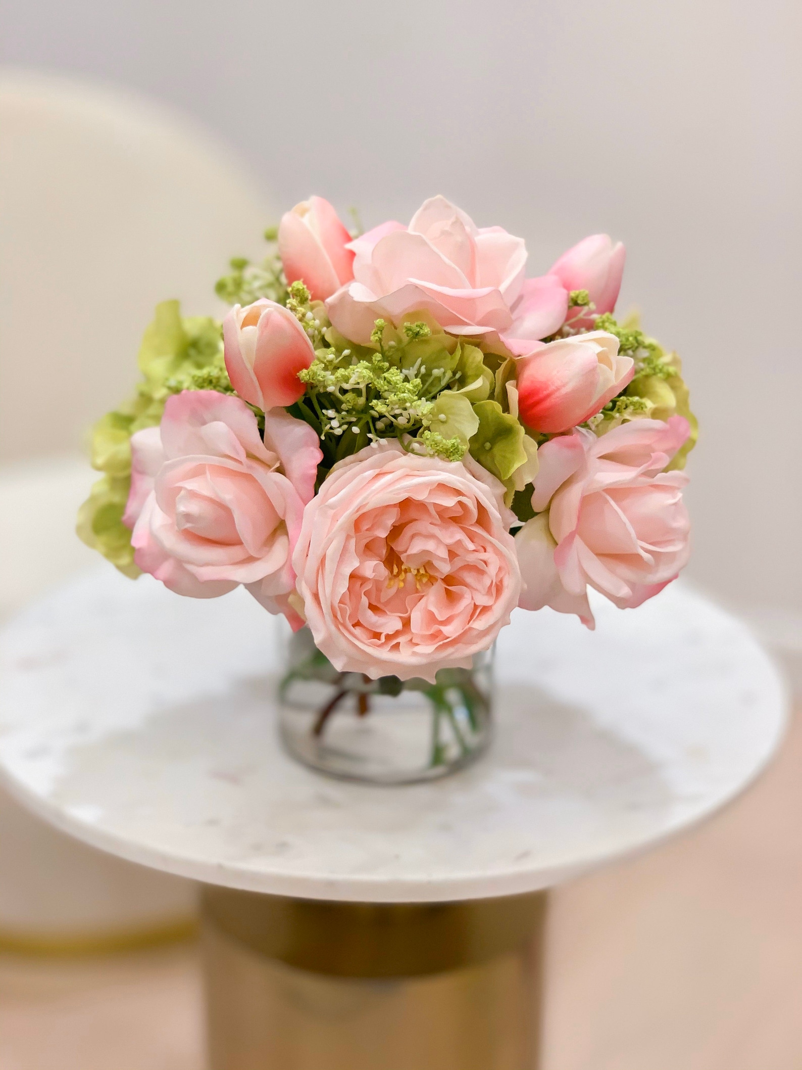 Pink Rose Centerpiece Rose Real Touch Flower Arrangement - Etsy