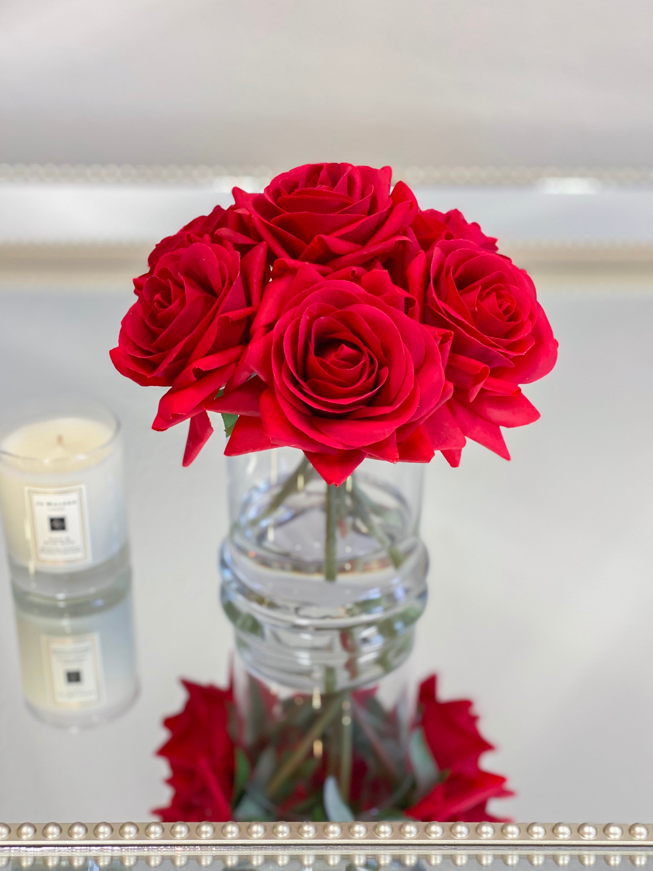 Red Arrangement red Rose Floral Arrangements-silk Rose - Etsy