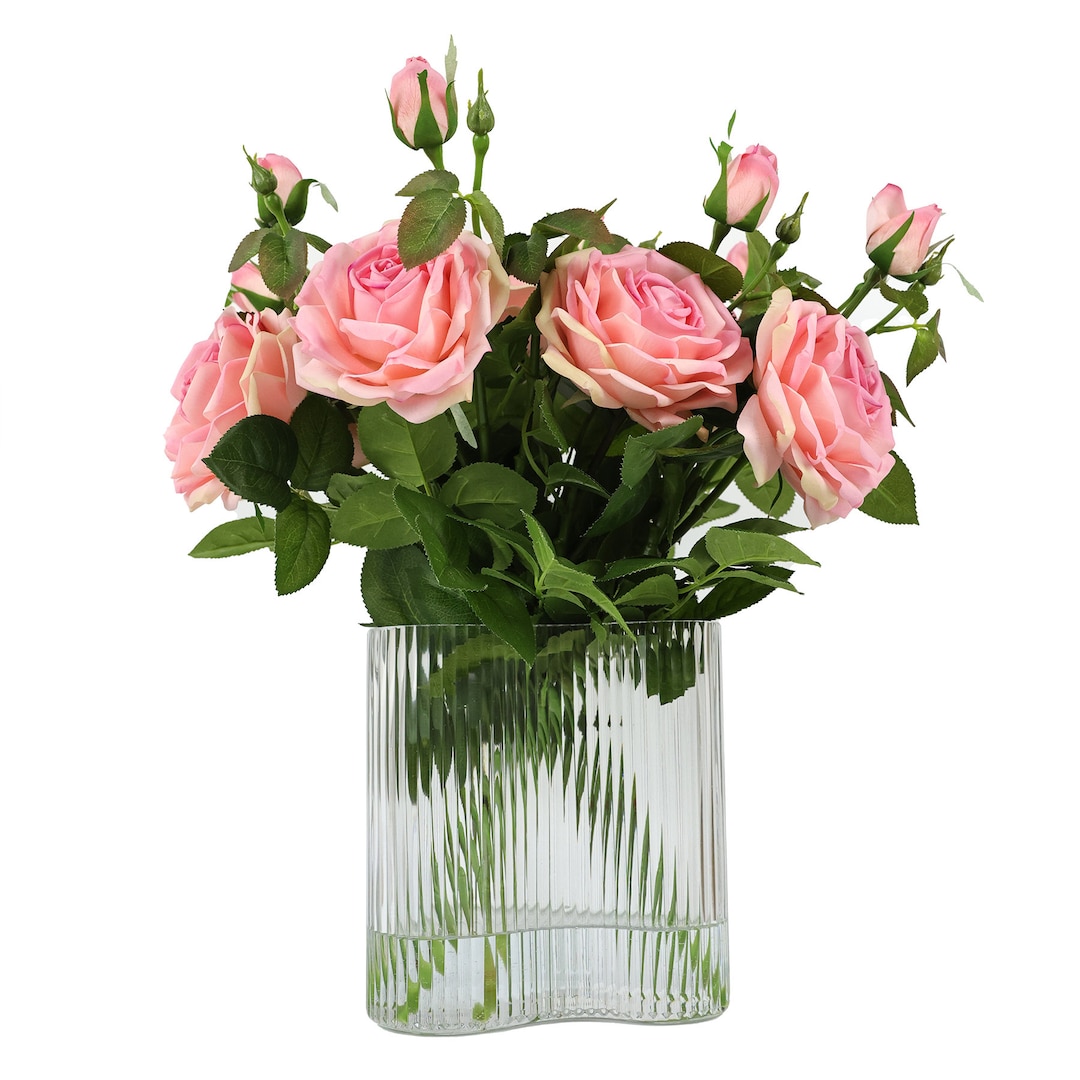 Handmade Real Touch Rose Centerpiece: Tall Faux Floral Arrangement - Etsy
