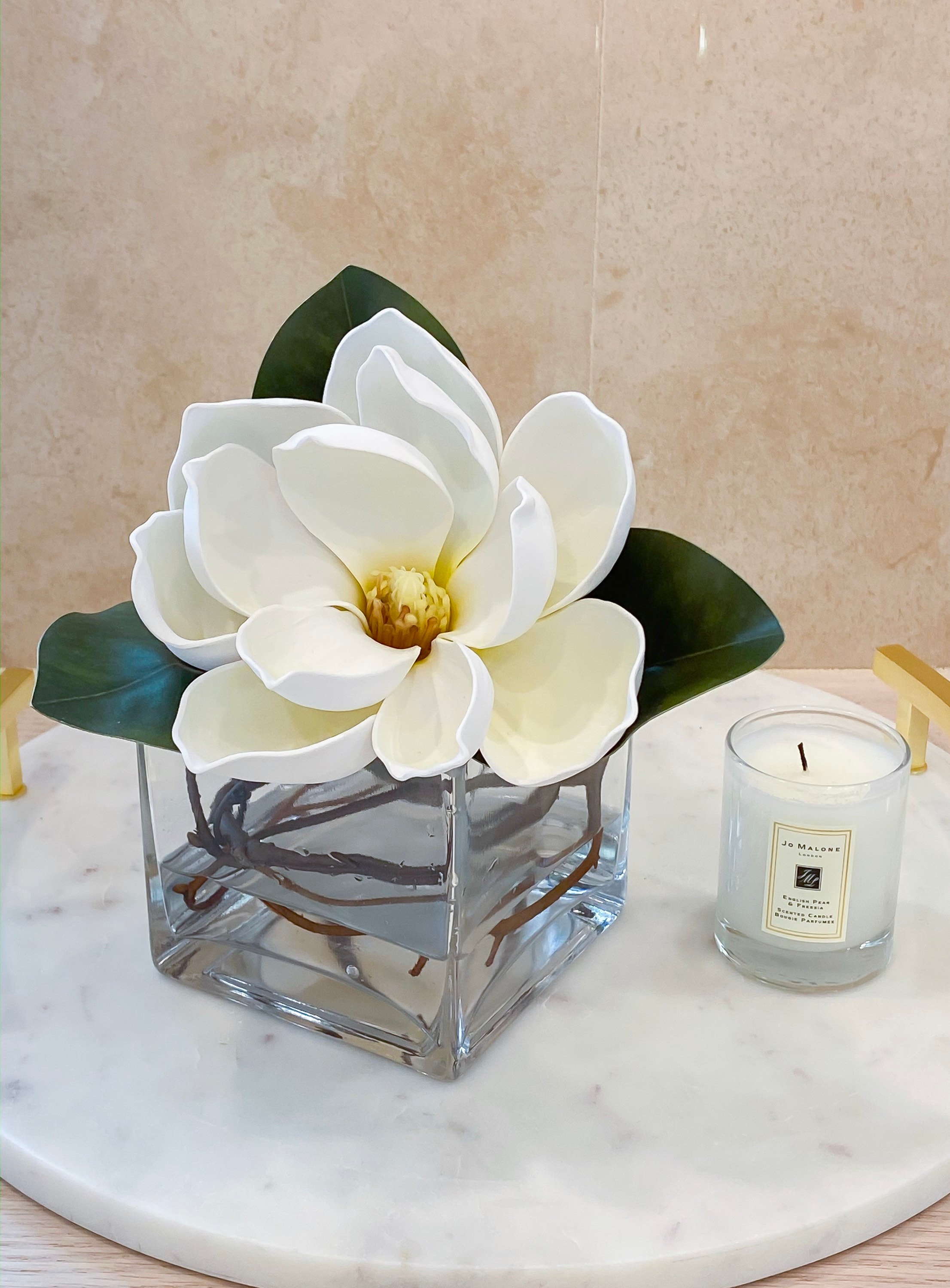 Magnolia Flower Arrangement-premium Magnolia Floral - Etsy Canada