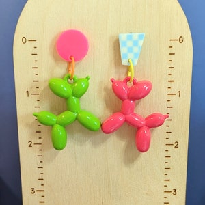 Bright Balloon Dog Dangle Earrings: Pop Art Kandi Jewelry - Etsy