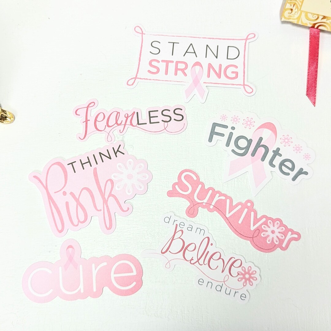 Pink Survivor Paper Cutouts for Crafting, Die Cuts, October Breast ...
