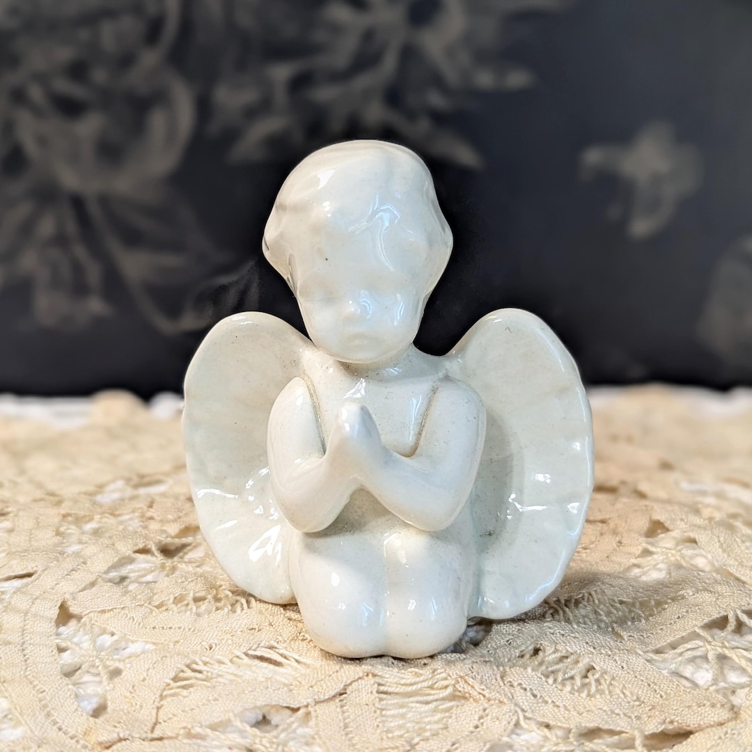 Vintage Sweet Baby Angel Ceramic Figurine, Religious Home Decor, Angel ...