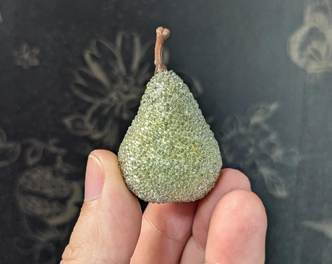 ONE Small Sugared Pear, Sugared Fruit, Faux Fruit, Craft Supplies ...