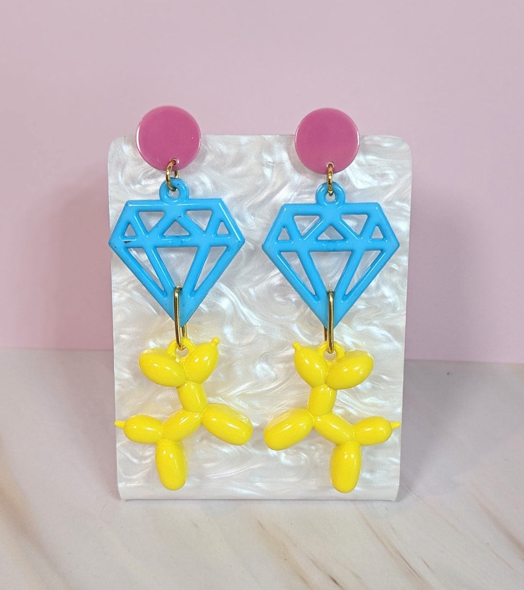 Bright Balloon Dog Dangle Earrings: Pop Art Kandi Jewelry - Etsy